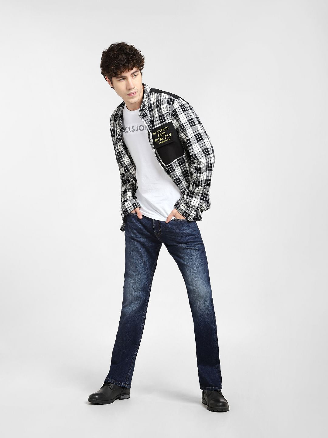 Dark Blue High Rise Bootcut Jeans