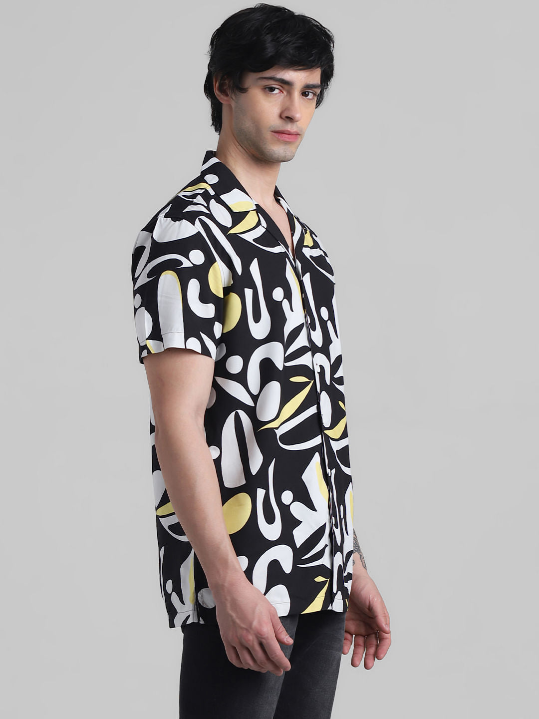 Black Abstract Print Shirt