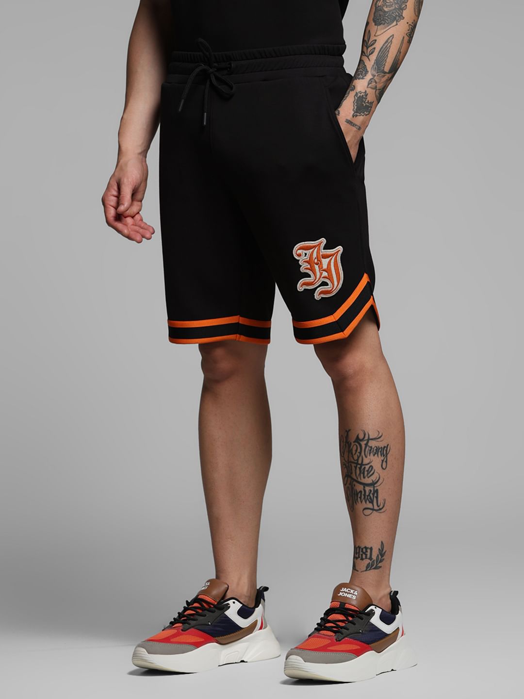 Black Varsity Co-ord Set Shorts