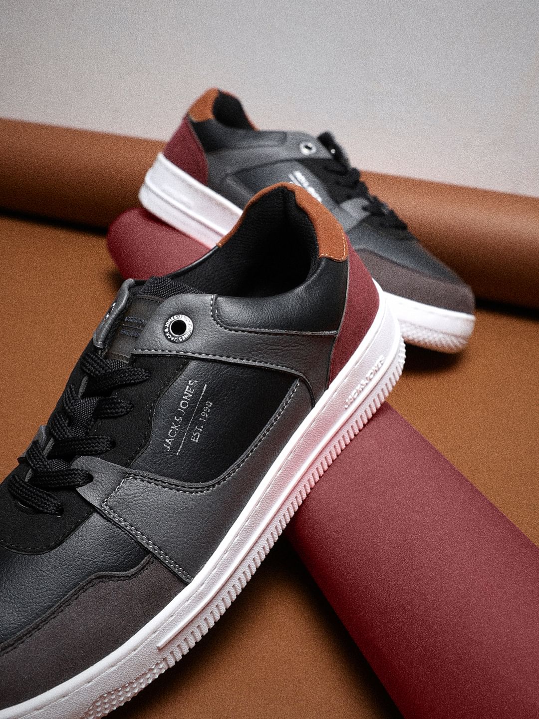 Black Colourblocked Sneakers
