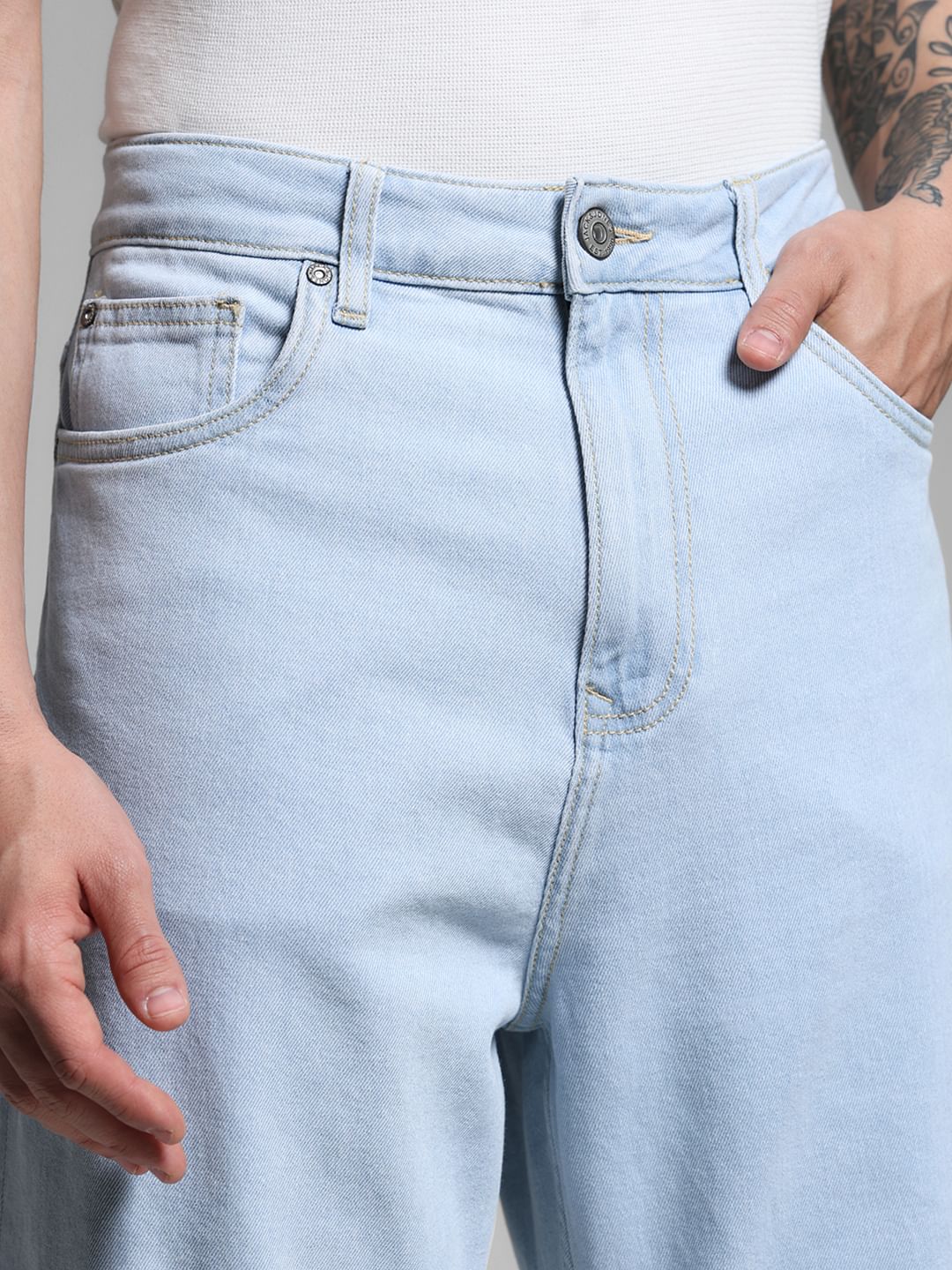 Light Blue High Rise Dario Loose Fit Jeans